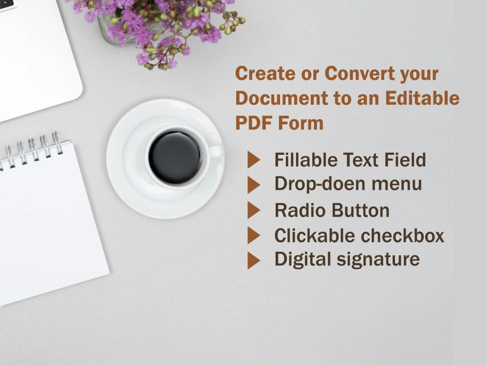 An attractive PDF fillable form design from scratch or from your files ...