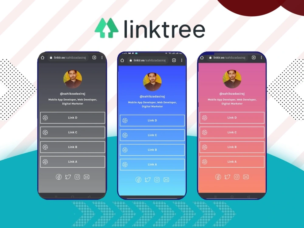 Linktree Bio links landing page for Instagram or Social Media | Upwork