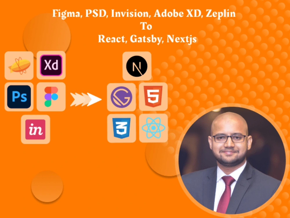 Figma, PSD, Invision, Adobe XD, Zeplin To HTML, CSS, React, Gatsby, Nextjs | Upwork