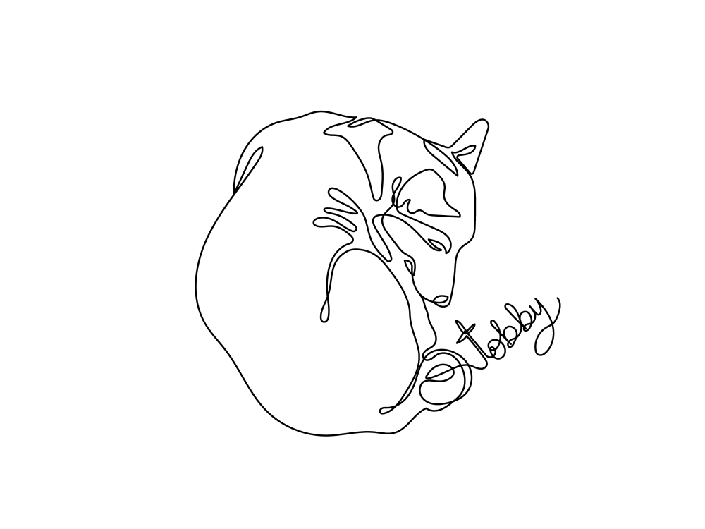 A Pet Portrait made in One-line Art | Upwork