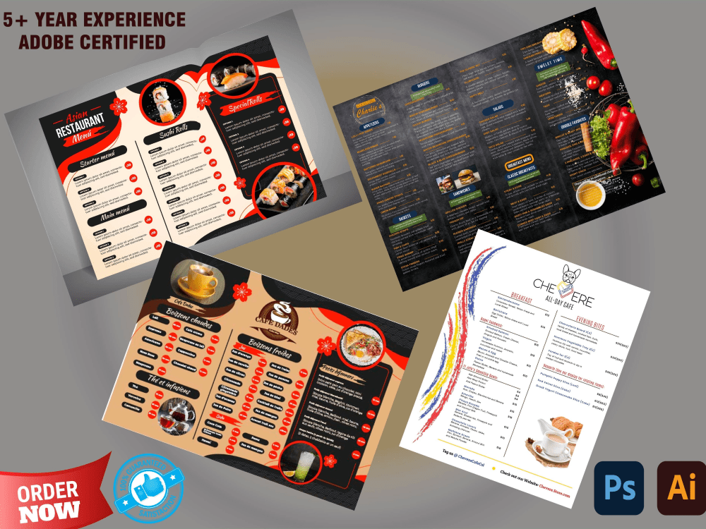 Creative food menu board, restaurant menu & digital menu in 24hrs | Upwork