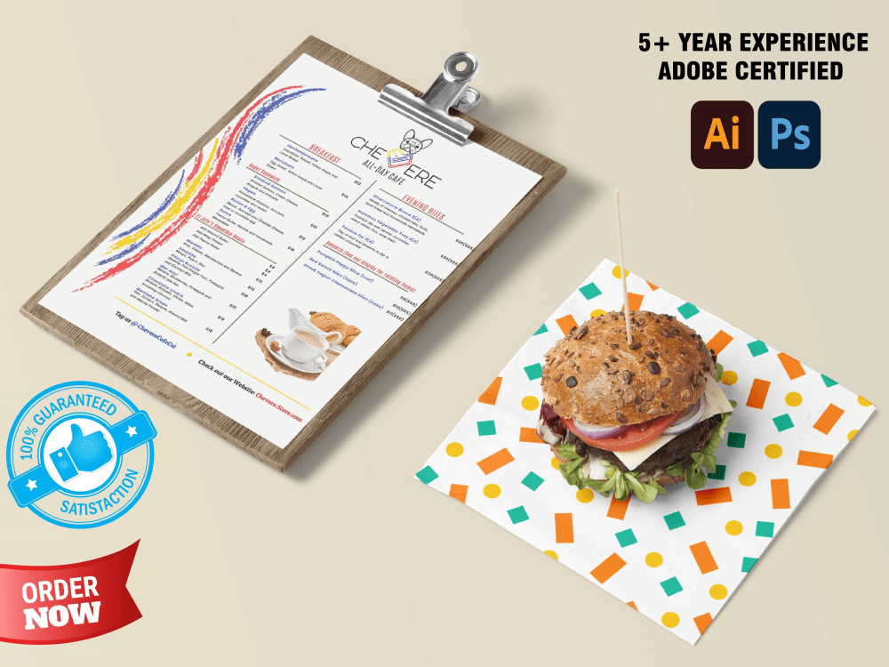 Creative food menu board, restaurant menu & digital menu in 24hrs | Upwork
