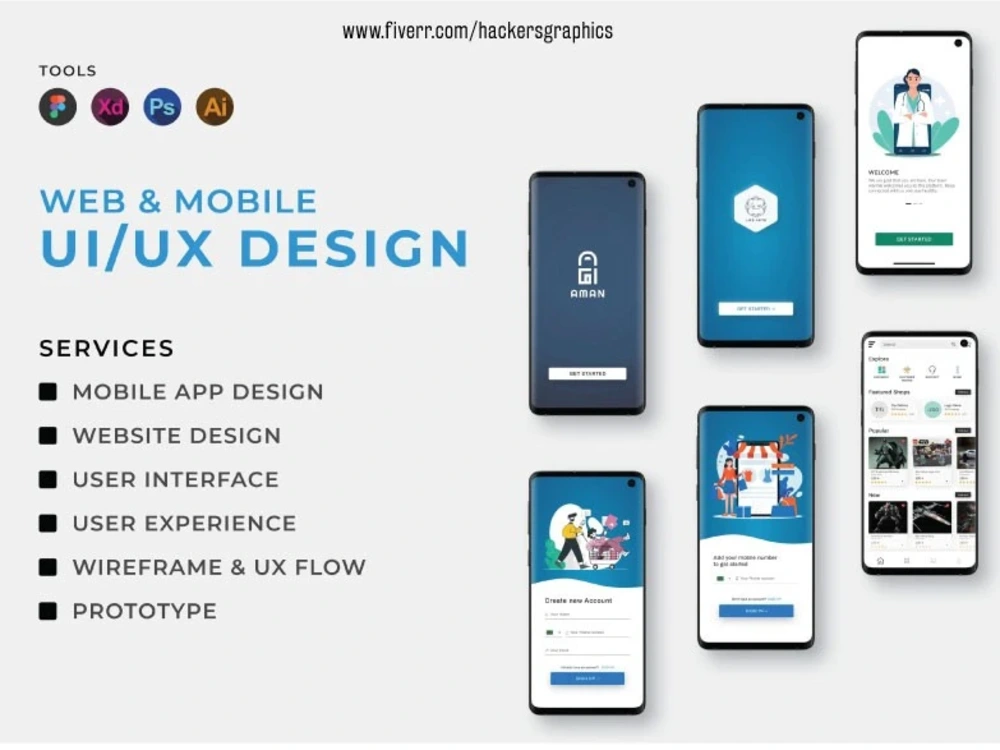Stunning UX/Ui design with prototype for your mobile app | Upwork