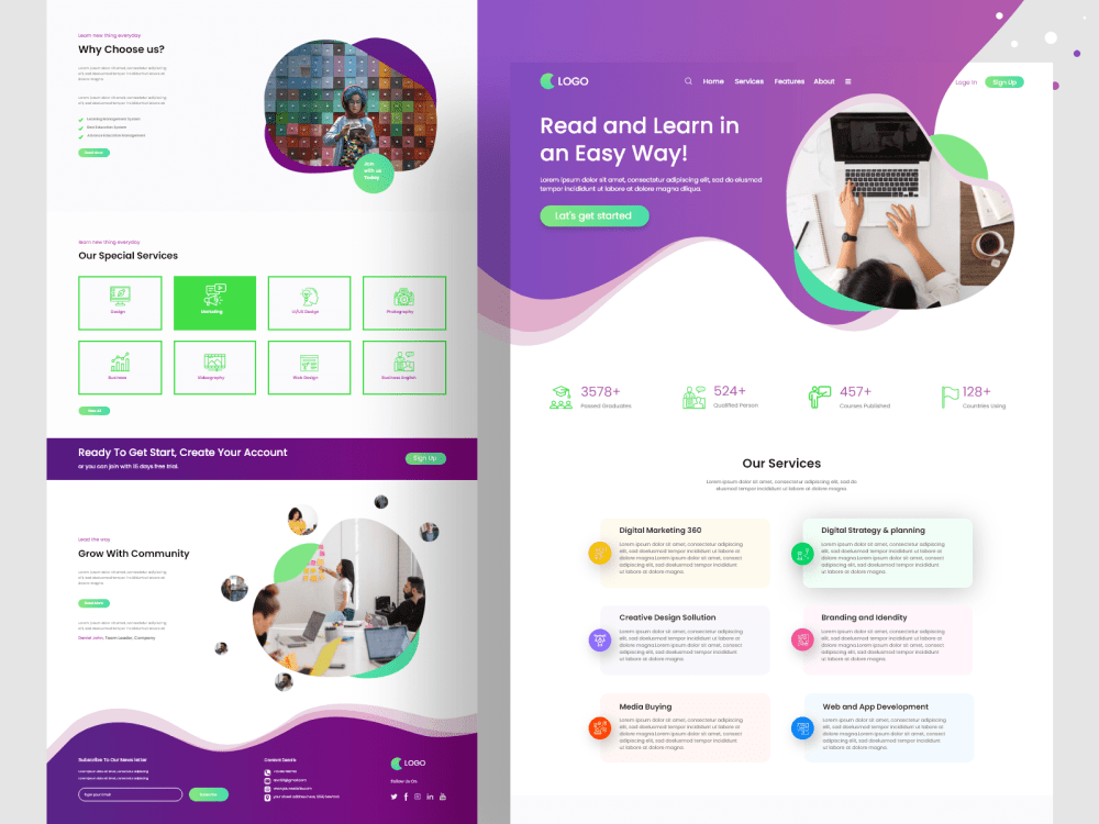 Landing page or website template UI UX in xd, figma | Upwork