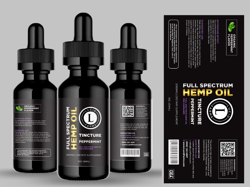 Product label, CBD label, hemp label, and cannabis packaging design ...