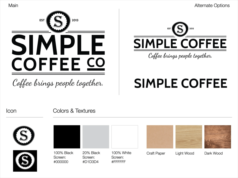 A one-page logo style guide highlighting logo style, color, and ...