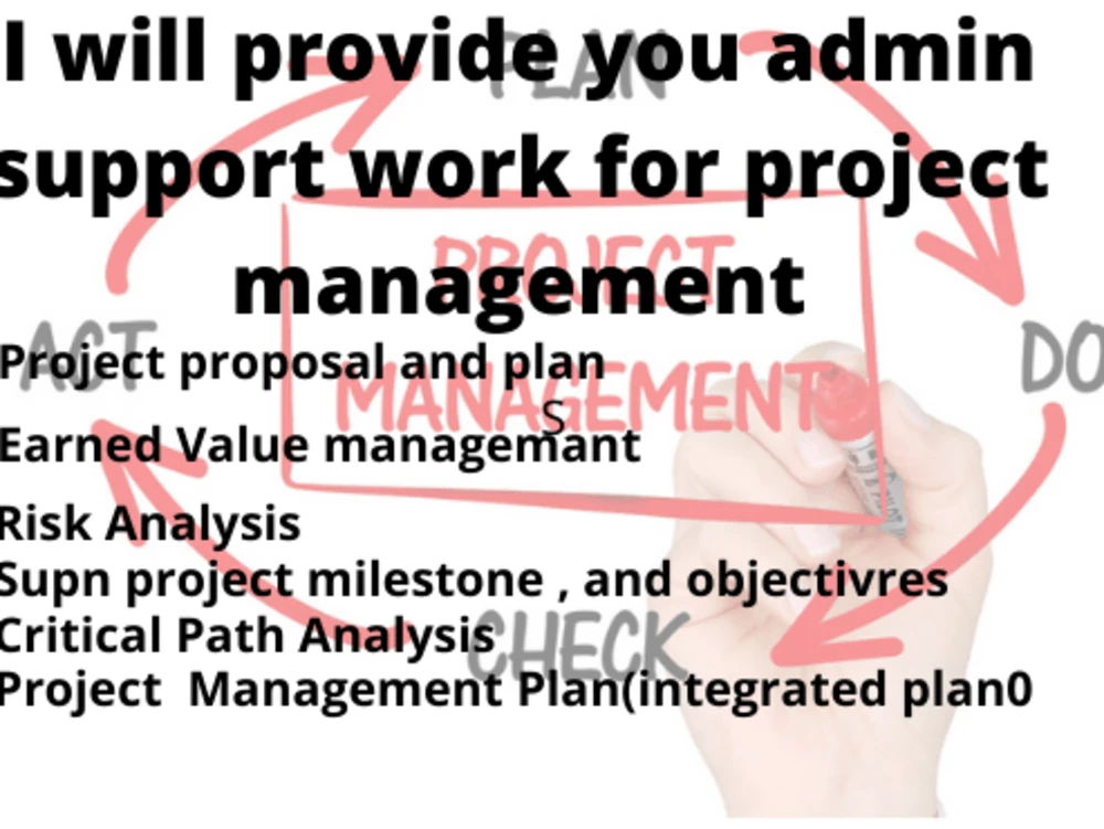 Help in the project management plan, admin management support work | Upwork