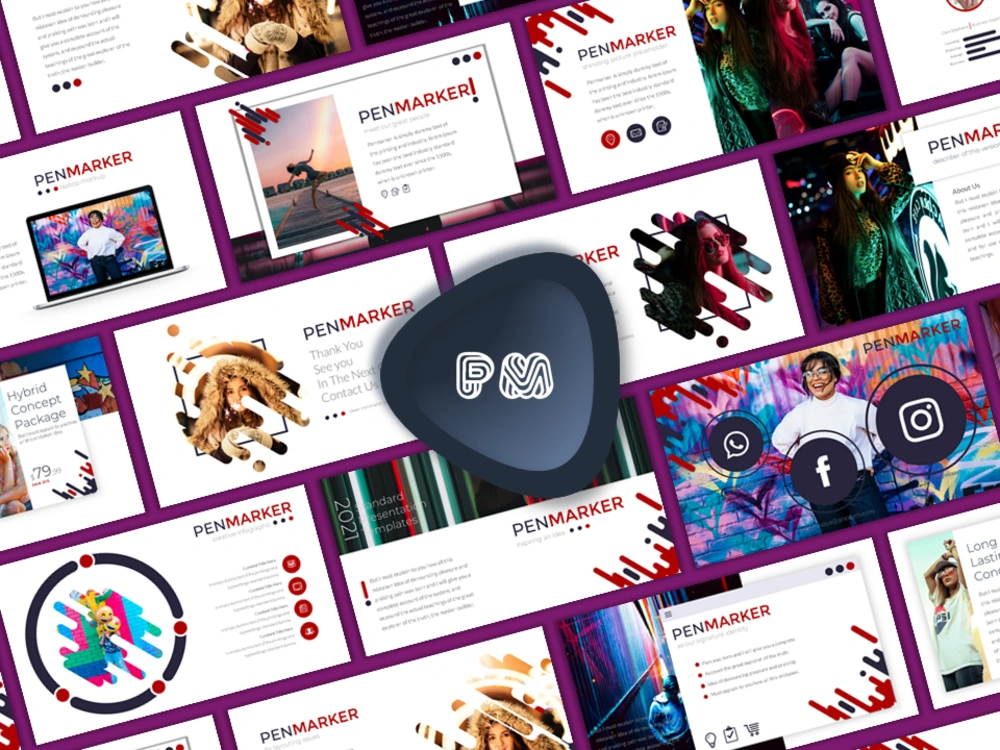 A Professional Powerpoint Pitch Deck with Master Template and Custom ...