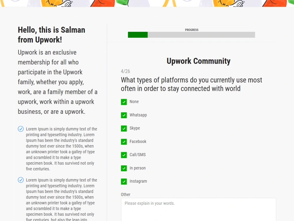 A portal from where you can create a custom survey for your ...