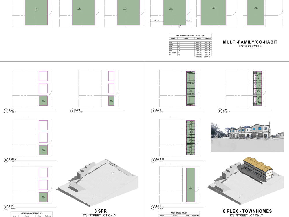 Feasibility study with site plan, massing drawings, and zoning ...