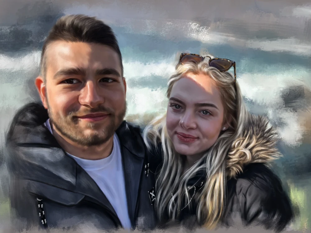 A high resolution realistic portrait with painting/sketch effect | Upwork