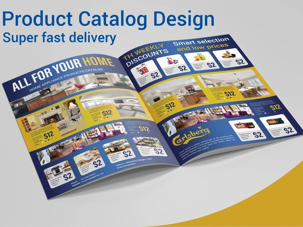 Digital product catalog, flyer menu, sell sheet, magazine brochure ...