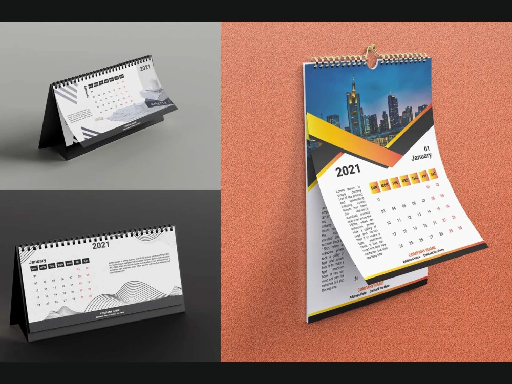 A modern wall calendar and desk calendar design | Upwork