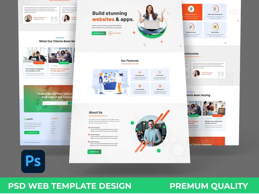 Creative website PSD template Design | Upwork