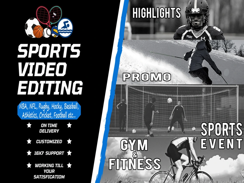 Sports video editing for Highlights, Promo, Portfolio, Event | Upwork
