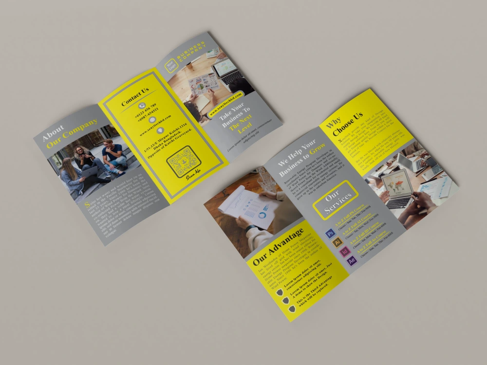A modern trifold Flyer design or trifold Brochure design for your ...