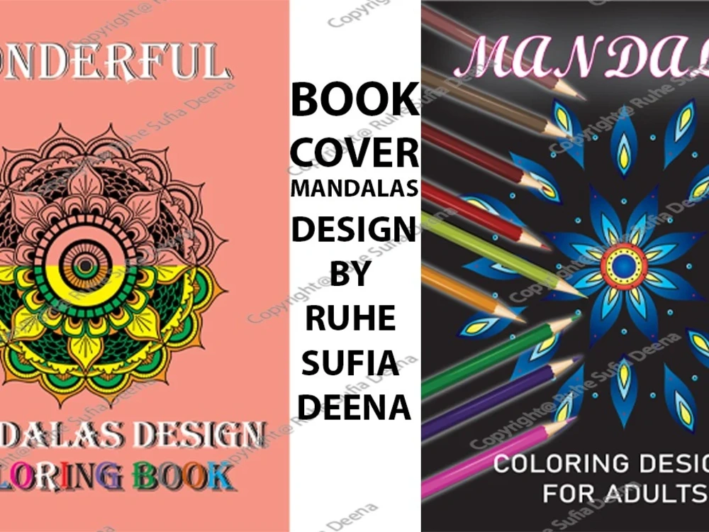 Designs for mandala book cover-coloring page-binary design within two ...