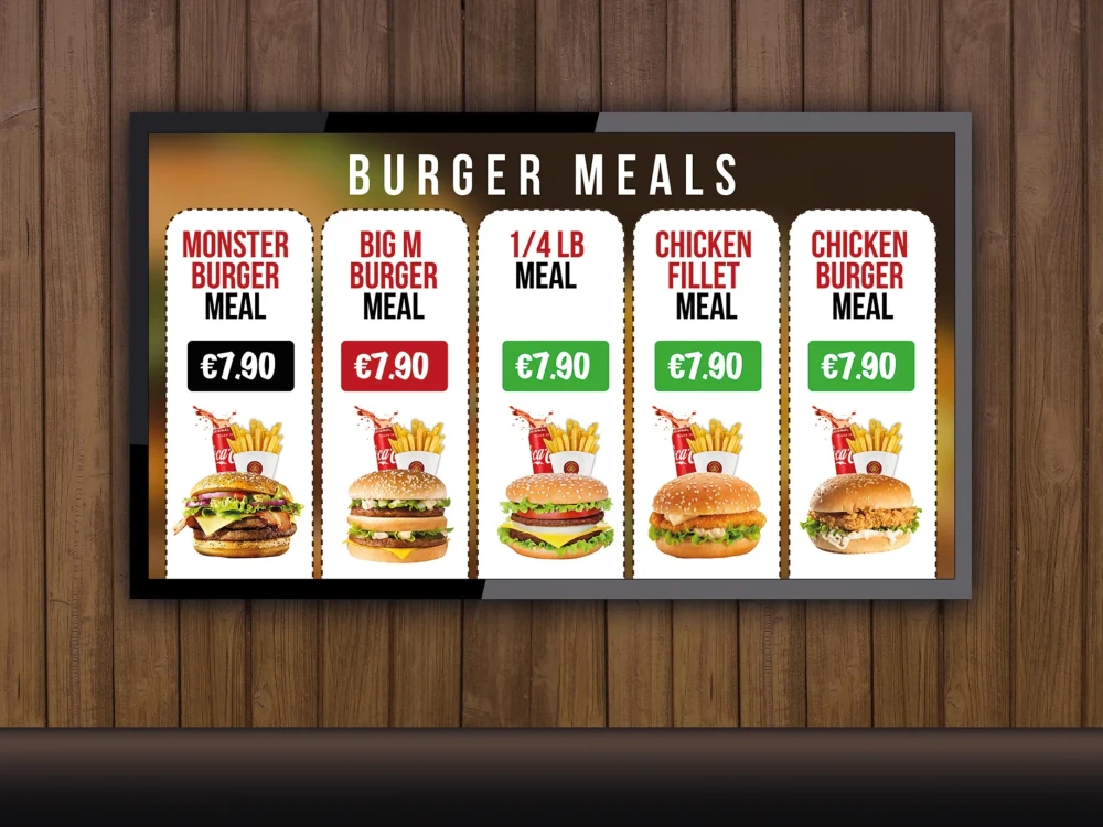 Eye-catching Digital Food Menu Screens designed for restaurants | Upwork