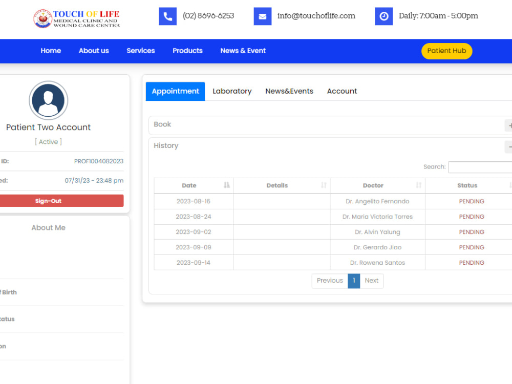 Clinic website and patient information management system | Upwork