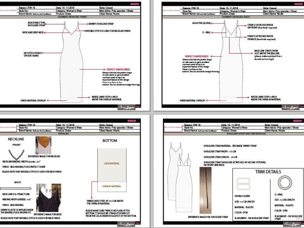 A full detailed Apparel techpack required for sampling/production | Upwork