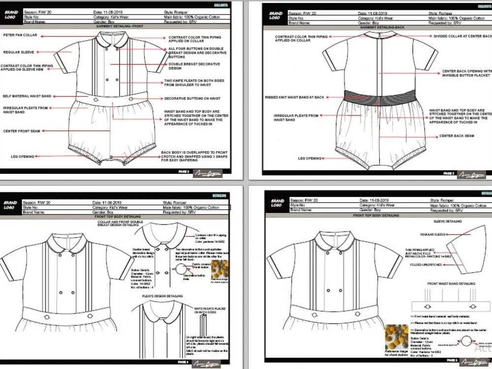 A full detailed Apparel techpack required for sampling/production | Upwork