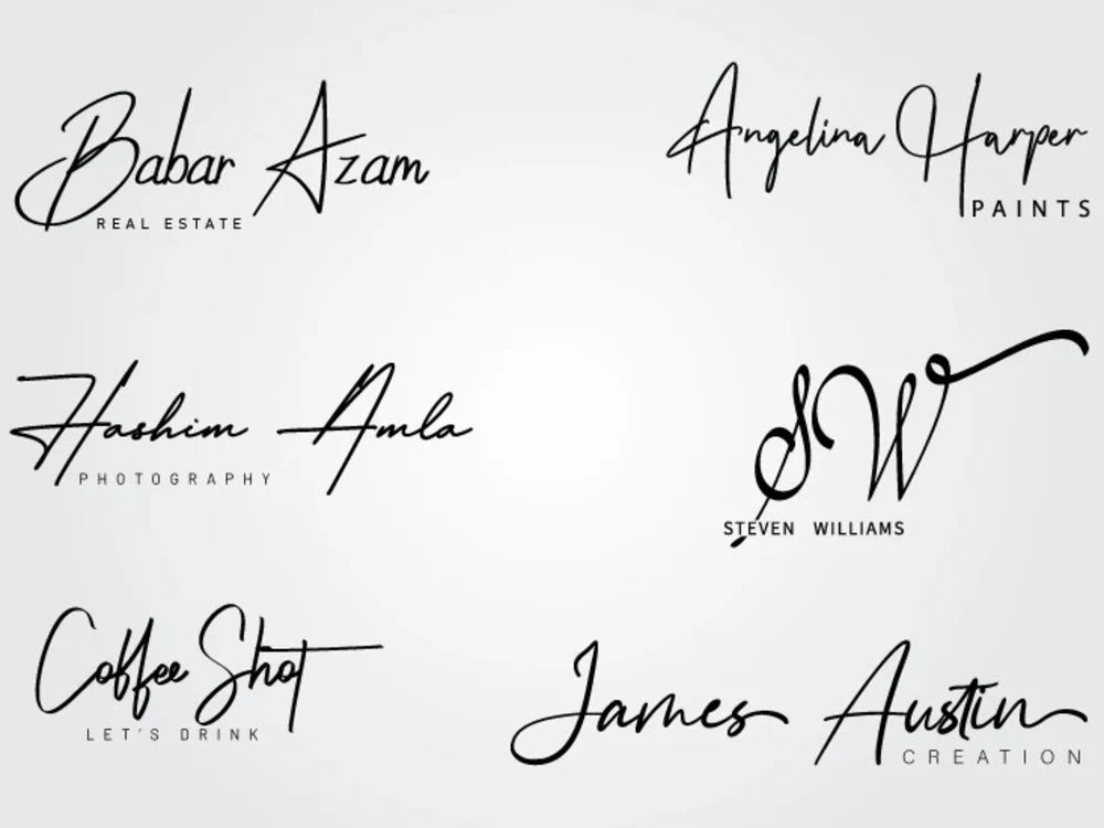 A handwritten cursive handwriting script signature logo within 1 hour ...