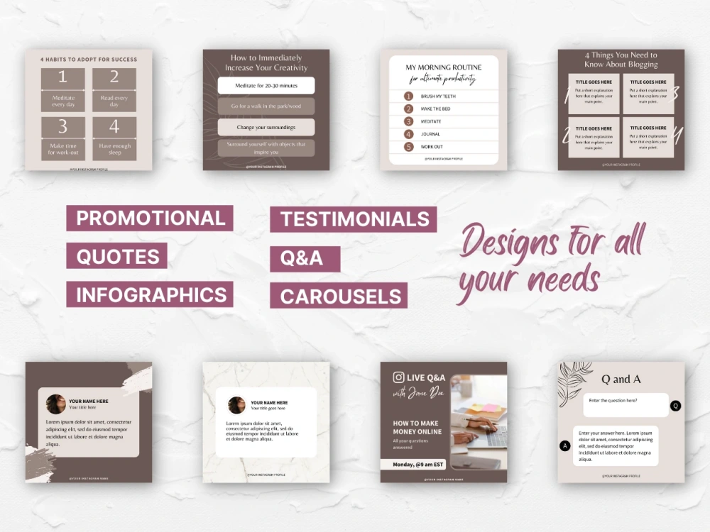 Scroll-stopping Instagram post graphics made in Canva | Upwork