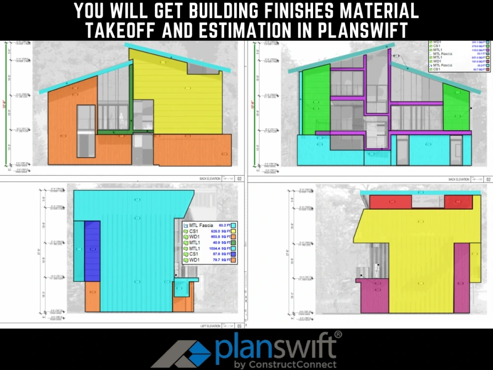 Building finishes material takeoff and estimation in PlanSwift | Upwork