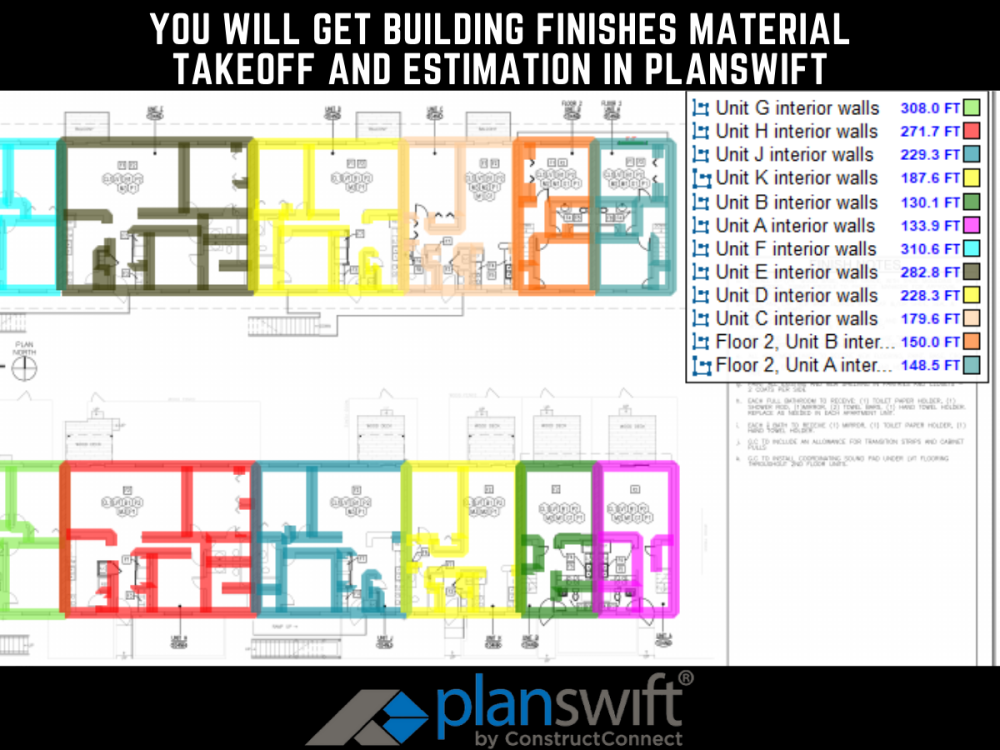 Building finishes material takeoff and estimation in PlanSwift | Upwork