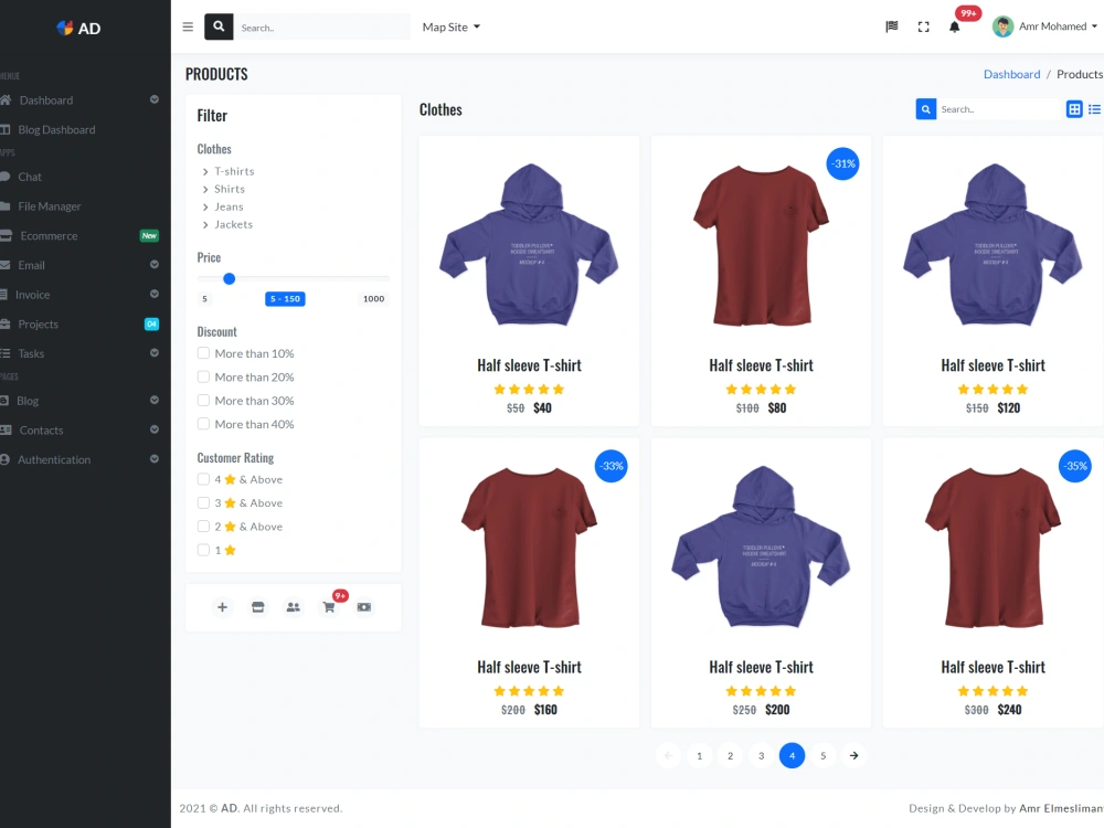 Dashboard admin template for your site | Upwork
