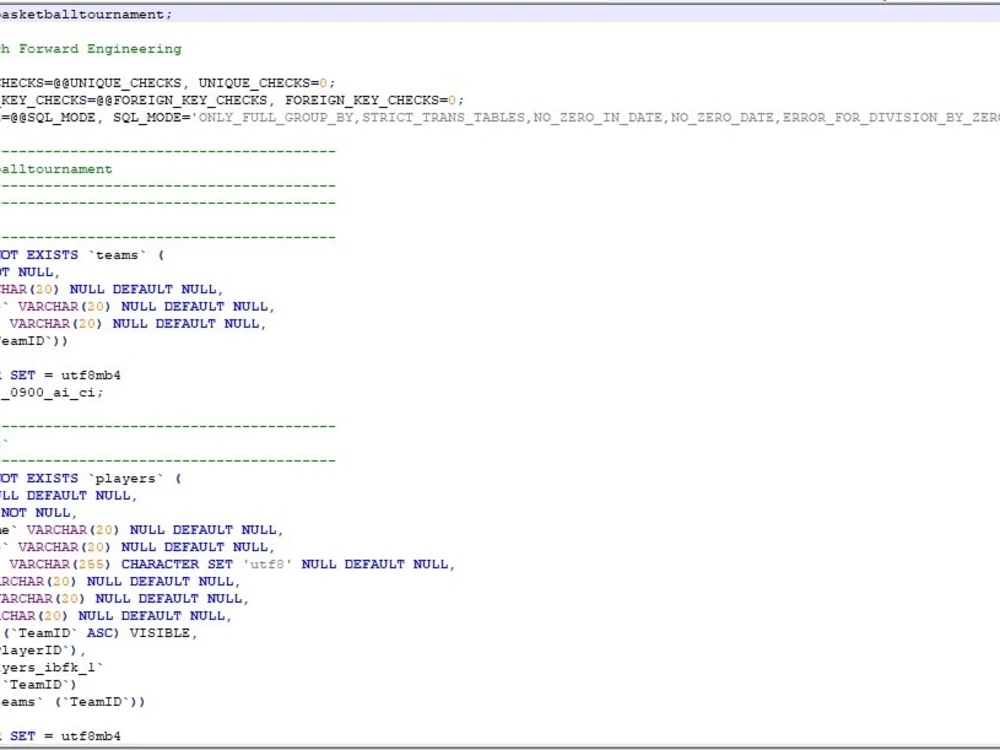 ER Diagram with sql query in optimized way to create or modify database | Upwork