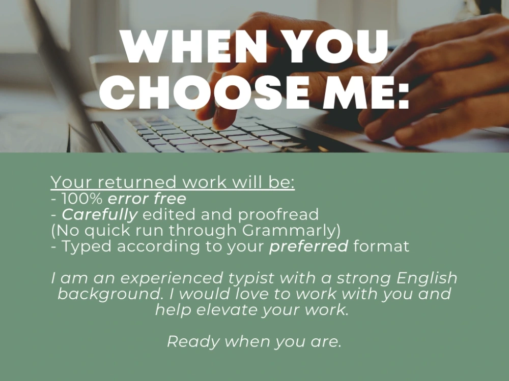 Accurate Fast Transcription/Typing of Your Work | Upwork