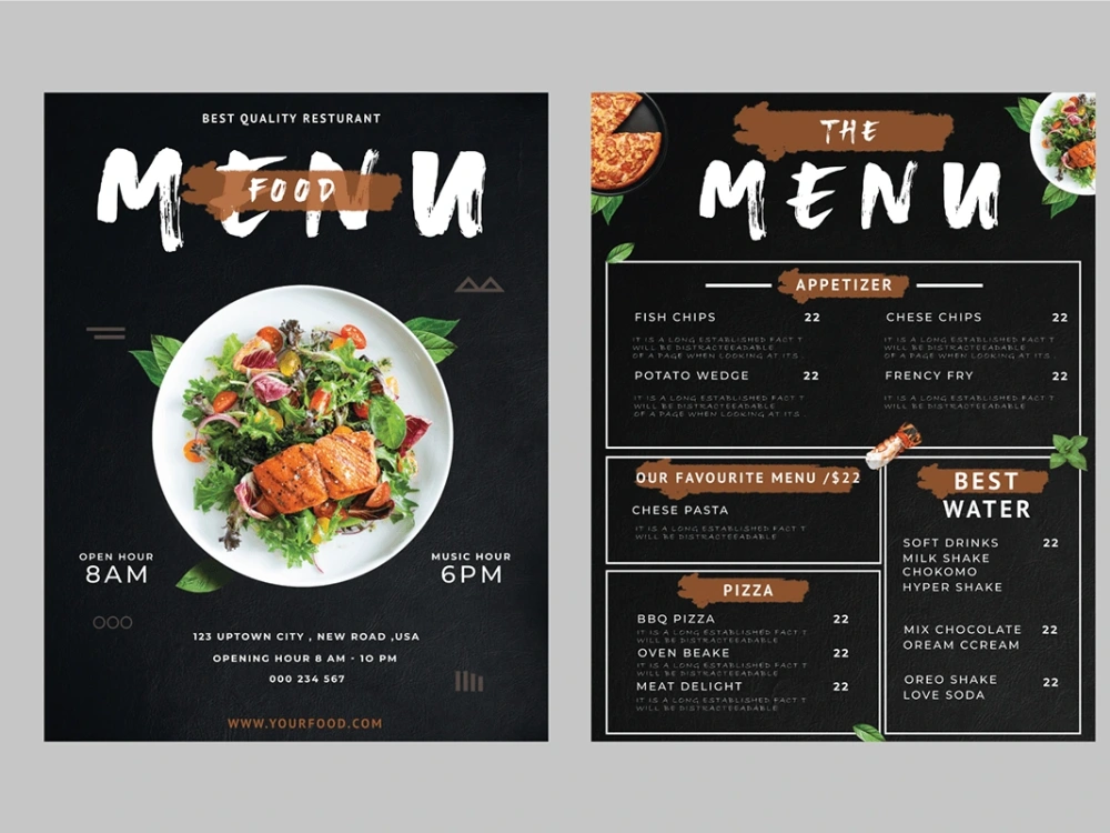 Modern food menu design with scannable QR code | Upwork