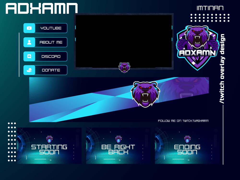 An complete animated twitch overlay package for your stream | Upwork