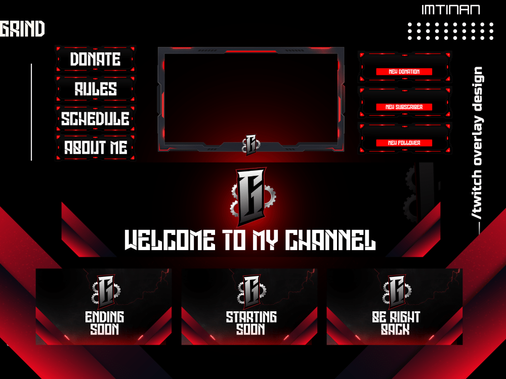 An complete animated twitch overlay package for your stream | Upwork