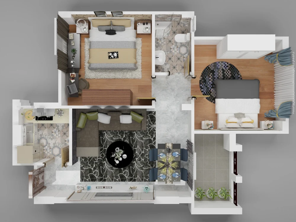 A high quality 3D floor plan rendering | Upwork