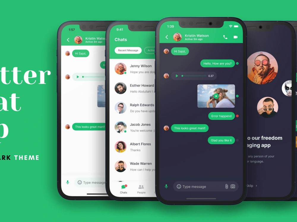 A UI Kit for a chat app with video calls | Upwork
