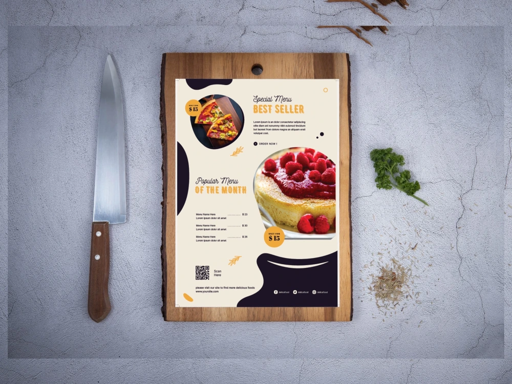 Eye catching Menu design for Restaurant | Upwork
