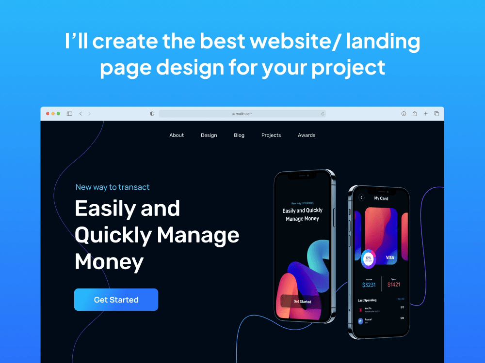 A amazing landing page/website design for your project | Upwork