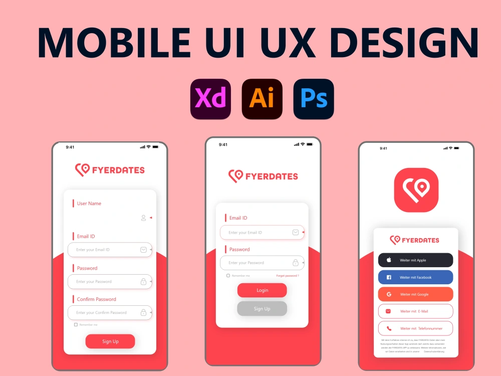 A modern mobile App UI UX Design | Upwork