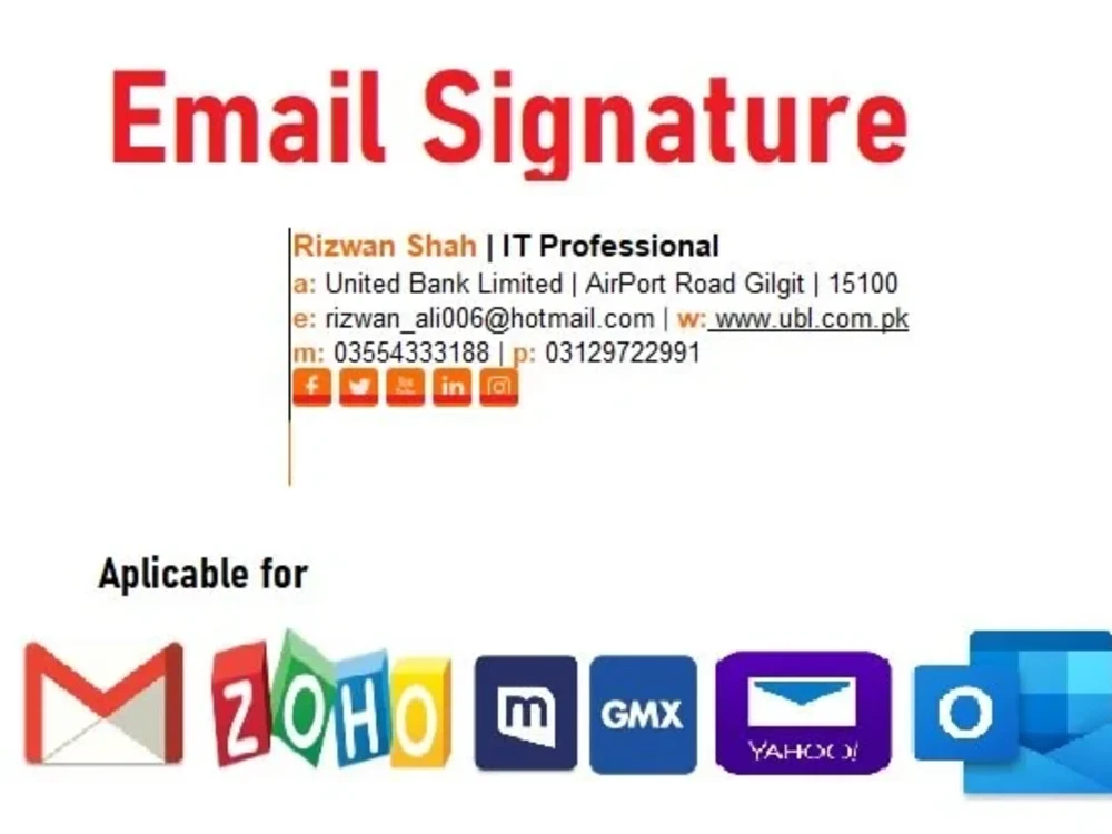 A professional HTML email signature for your email | Upwork