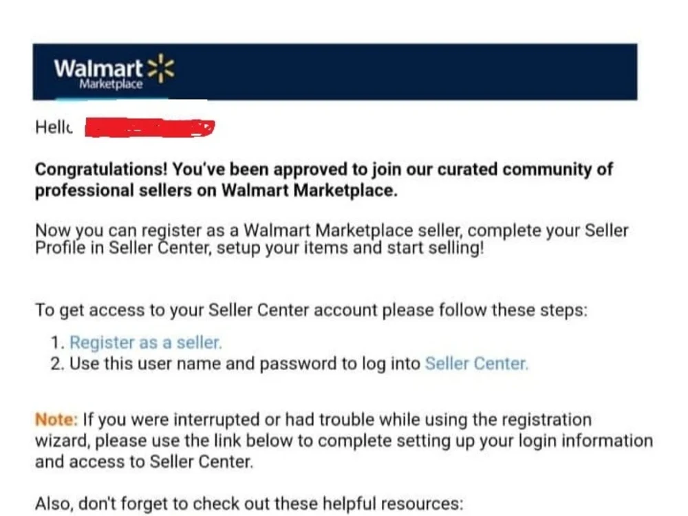 Approval of Walmart Application and Walmart Onboarding Set Up ...