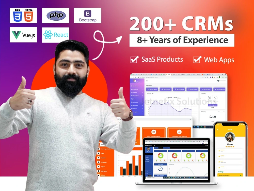 Custom CRM, Web Application with Admin Dashboard or SaaS Product | Upwork