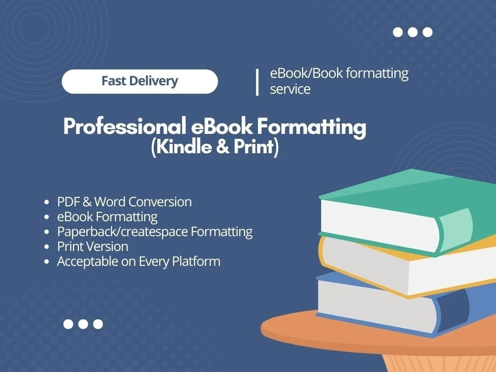 EBook/Book formatting paperback kindle eBook formatting ePub, Pdf | Upwork