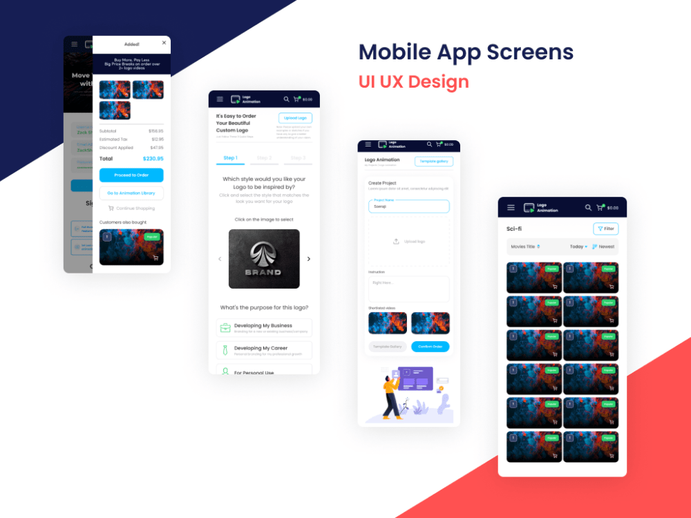 A modern and minimal Mobile App UI UX Design | Upwork