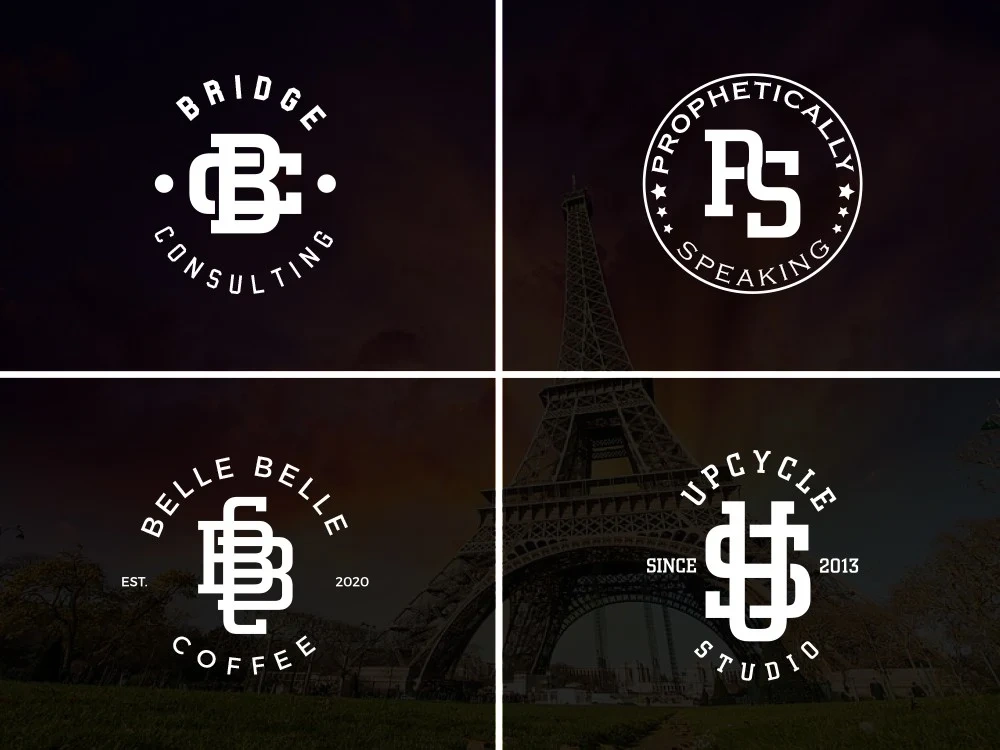 Modern symbolic initial letter monogram or minimal initial text logo ...