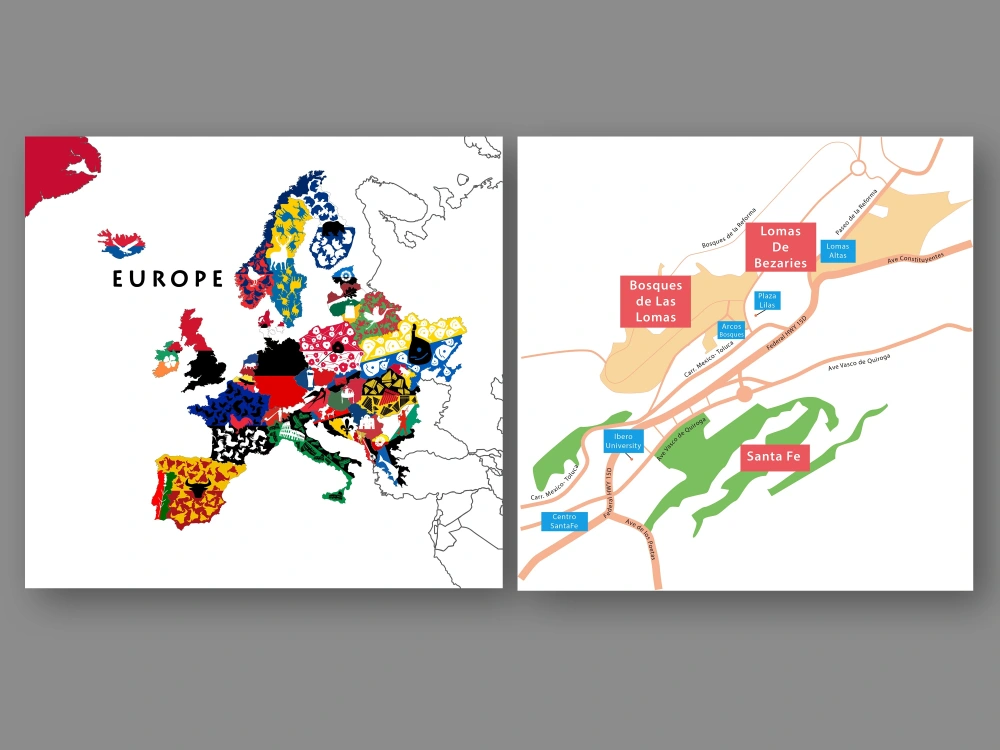 Amazing modern, professional, vector custom Map Illustration | Upwork