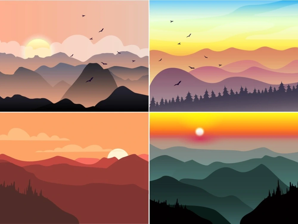 A beautiful landscape or nature illustration in flat style | Upwork
