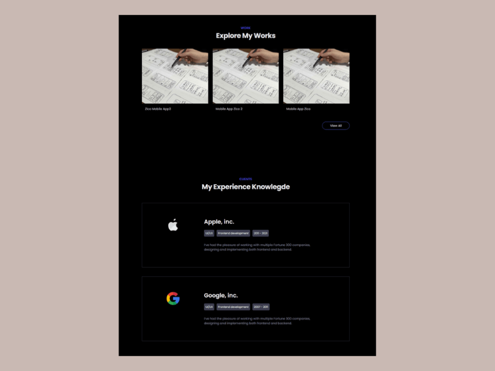 Career Professional Portfolio Laravel with Tailwind CSS | Upwork