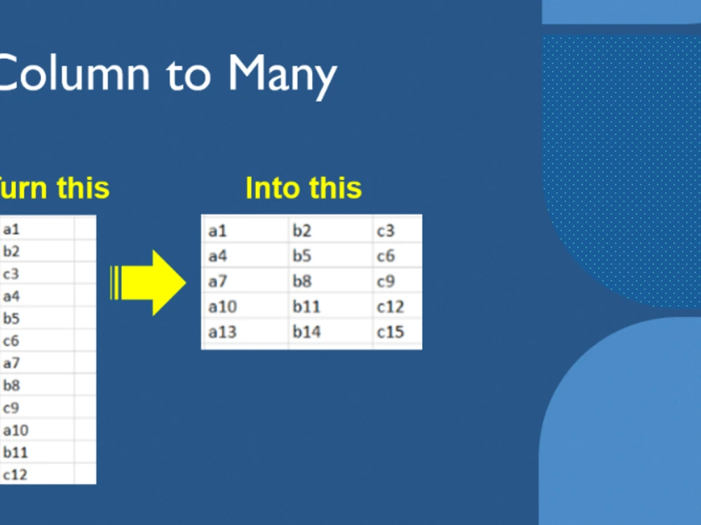 Perfectly arranged clean columns of data from a single column (see ...